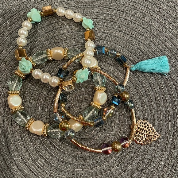 SHEIN | Jewelry | Bracelet 4 Pc Light Blue | Poshmark